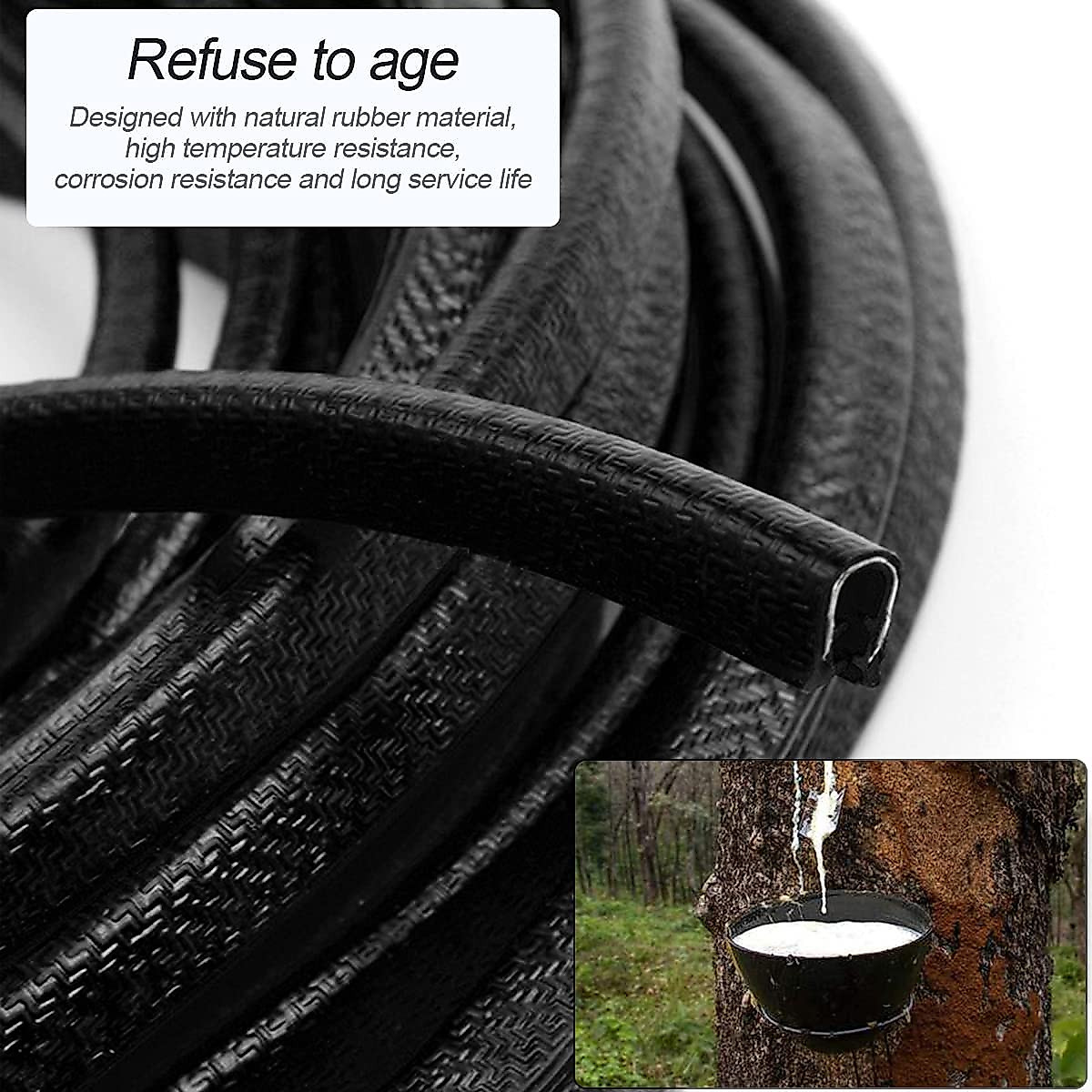 Car Door Edge Guards, 16Ft Universal Rubber Seal Protector U Shape Edge Trim Car Door Edge Protection for Most Car, Aluminum Boat Edge Guards (Black/16FT)