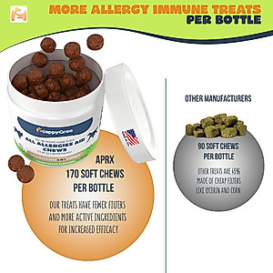 Best All Allergy Immune Supplements for Dogs- Made in USA- Omega 3 Wild Salmon Oil + Vitamins & Minerals- Seasonal Allergies Support- Itch & Hot Spots Relief- Digestive Probiotics | 170 Soft Chews