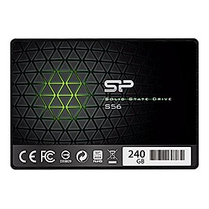 Silicon Power 240GB SSD 3D NAND With R/W Up To 560/530MB/s S56 SLC Cache Performance Boost SATA III 2.5" 7mm (0.28") Internal Solid State Drive (SP240GBSS3S56B25AZ)