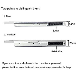 Storite 2nd HDD Ssd Hard Drive Caddy Adapter for Lenovo Ideapad U510 Z710 Z710a Thinkpad W540