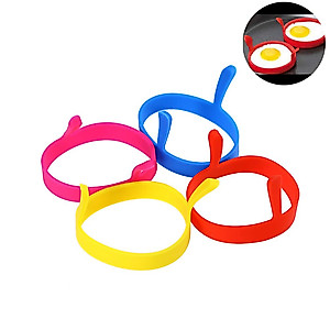 UPKOCH 12 Pcs Silicone Egg Ring Non Stick Egg Cooking Rings Fried Egg Mold Pancake Rings for Frying Eggs Omelet Egg Mcmuffins Random Color