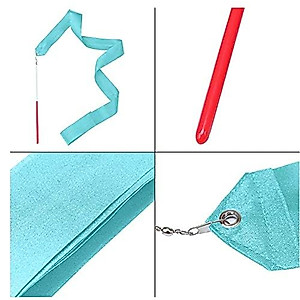 Aneco 24 Pieces Dance Ribbons Streamers Rhythmic Gymnastics Ribbon Wands Artistic Dancing, Baton Twirling, 24 Colors