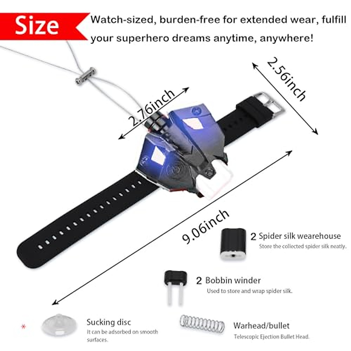 Web Launcher String Shooters Toy, Cool Gadgets Spider String Shooter Real Silk-Can Grab Small Objects, Superhero Role-Play Cool Stuff Fun Toys Great for Men and Kids