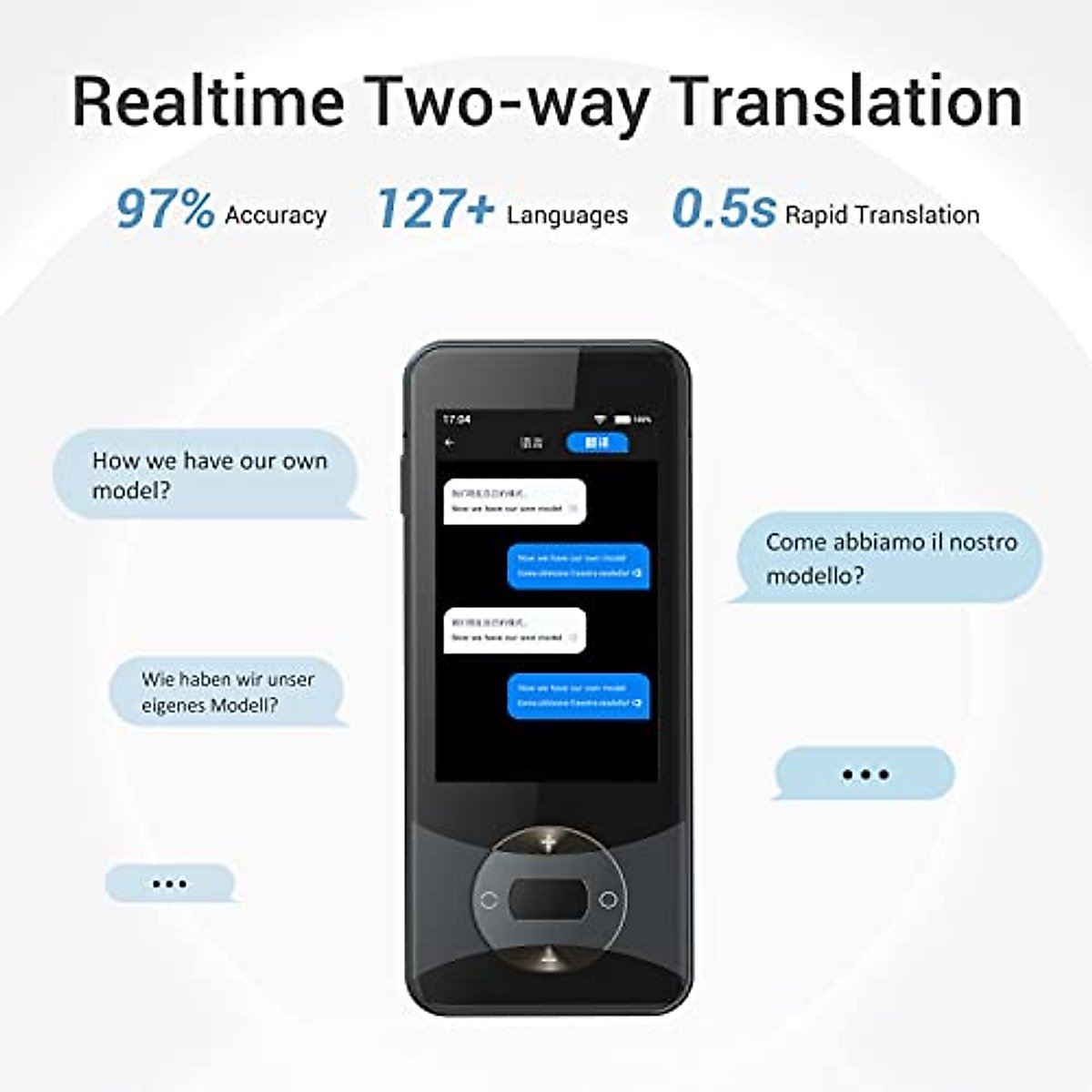 Wooask Language Translator Device Portable Real-time Voice Translation in 138 Different Languages and Accents for Learning, Travel, Business and Daily Tasks
