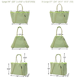 QOGiR Neoprene Multipurpose Beach Bag Tote with Inner Zipper Pocket … … …