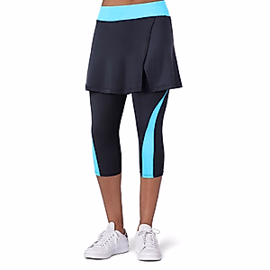 ANIVIVO Women Tennis Legging,Skirted Capri Leggings Tennis Pants for Women& Skirted Leggings(Apart Skirts,L)