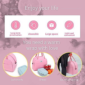 XQXA Lunch Bag Reusable Insulated Cooler Water Resistant Lunch Box Adult Tote Lunch Bag for Women/Men Work Picnic Beach or Travel