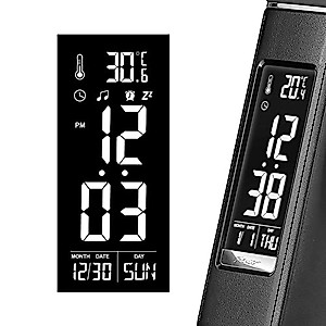 Yuphy Desk Lamp with Clock, Office Desk Gift Ideas, Compact Desk lamp for Dorm and Home Office, Touch Table Lamp with Flexible Gooseneck and Versatile Smart Display-Black