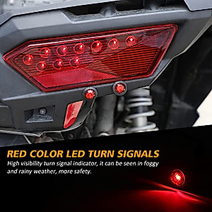 SUNPIE UTV Turn Signal Kit, UTV Street Legal Kit with Red LED&Rocker Switch & 2 Feet Extension Wire&Drill Compatible with Polaris,Pioneer,Talon,Can-Am,Kawasaki,Arctic Cat 2015-2024