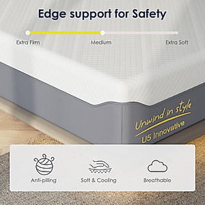 SogesSleep Queen Mattress, 14 Inch Green Tea Gel Memory Foam Mattress Queen Size,Cooling Gel Infused Mattress for Pressure Relief, Bed in a Box CertiPUR-US Certified & Fiberglass Free,Washable Cover