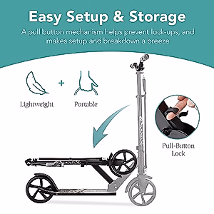 Best Choice Products Kids Height Adjustable Kick Scooter for Ages 8+, Teen, Adult, Outdoor Play w/Carrying Strap, Non-Slip Deck, Kickstand, Mud Guards, 220lb Capacity - Black