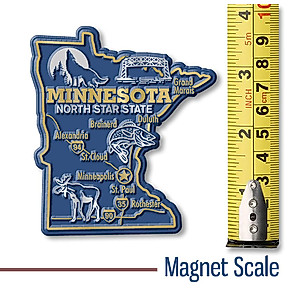 Minnesota Giant State Magnet by Classic Magnets, 3.2" x 3.6", Collectible Souvenirs Made in The USA