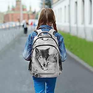 Wolf Animal Backpack for Students Boys Girls School Bag Travel Daypack
