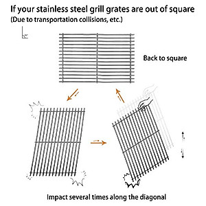 Hongso 18.75" SUS304 Grill Grates and 16 inch Cast Iron Burners for Members Mark Y0101XC Y0660NG, Grand Hall Grill Models