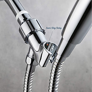 Nasml Shower Arm Bracket for Hand Held Showerheads, Adjustable Shower Arm Mount Bracket with Brass Pivot Ball, Shower Head Connector (Chrome)