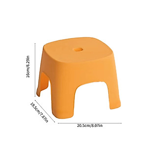 Plastic Step Stool, Small Portable Step Stool, Thickened Single Foot Stool with Non Slip Pads, Multifunctional Seat Stool Sturdy and Lightweight Ideal for Living Room Bathroom Kitchen (Yellow)