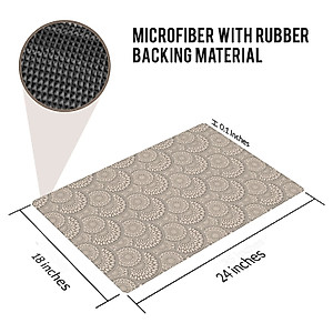 Shape28 Small Area Rug Mat Ultra-Thin Kitchen Rug Entrance Mat with Non Slip Rubber Backing Szie 24 inches x 18 inches Color Latte Design 1S