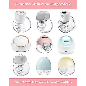 Moneterui 8PCS Flange Inserts,15/17/19/21mm,Compatible with Momcozy S12 Pro/S9 Pro/S12/S9 Wearable Breastpump Cup,for Medela/Spectra/Bellaaby,Fit in 24mm Shields/Flanges,Breastfeeding Essentials