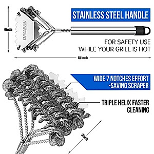 BBQ Grill Brush Bristle Free for Outdoor Grill, Grill Accessories with Replaceable Grill Brush Head, TH-2218 Grate Cleaner,BBQ Cleaning Brush,Grill Brush Set, Bristle Free Grill Brush and Scraper