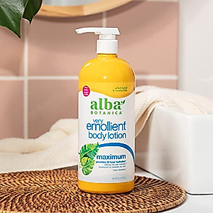 Alba Botanica Very Emollient Body Lotion, Maximum Dry Skin Formula, 32 Oz
