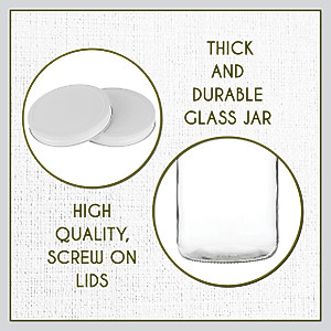 kitchentoolz 1 Gallon Glass Jar with Lid Wide Mouth Large Mason, Leak Proof Airtight Metal Lid for Fermenting Kombucha Kefir Kimchi, Canning, Egg Water Glassing, & Preserving Pack of 2