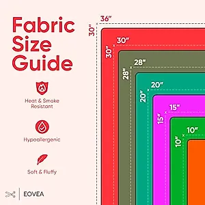 EOVEA - Faux Fur Fabric Square - Shaggy Faux Fur Trim - Precut Fluffy Faux Fur Patch - Craft Fur Fabric Material - Hobby & Craft Supply for DIY, Costume, Decoration, Gnome (30"X36", Red)