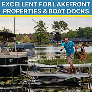 Jenlis The Original Weed Razer, Lake Weed Cutter, Large Pond Aquatic Plant Cutting Tool, Long and Sharp Razor Blades Shear Cattail, Reed, Lilly & Chara Algae, 48 Inch Cut Width, 25 Foot Throw Rope