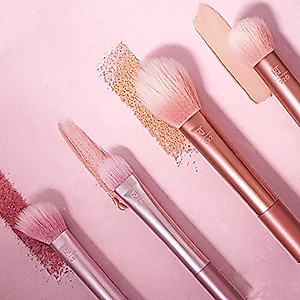 Real Techniques Light Layer Highlighter Makeup Brush, For Cream & Powder Highlighter, Controlled, Long Lasting Coverage, Tri Layer Cruelty Free Bristles, Pink, 1 Count
