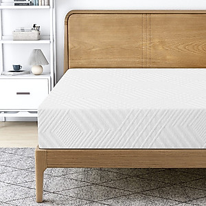 LIFERECORD 10 inch Queen Mattress in a Box, Gel Memory Foam Mattresses Made in USA for Queen Bed, Medium Feeling White