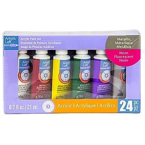 MICHAELS Metallic & Neon Acrylic Paint Set By Artist's Loft™