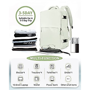 bergsalz Travel Backpack Essentials For Women Men Airline Approved Personal Item Travel Bag Carry On Bag Gym Waterproof Backpack Purse College Laptop Bag Green