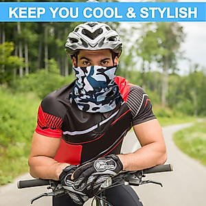 Didaey 60 Pcs Neck Gaiter Bulk for Men Women Balaclava Face Mask Coverings Seamless Headwear Bandana UV Protection Neck Scarf(Camouflage Pattern)