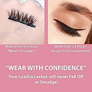 Luxillia Magnetic Eyelashes with Eyeliner, Most Natural Looking Magnetic Lashes Kit with Applicator, Best 8D, 3D Look, Reusable Fake Eye Lash, No Glue, Strongest Waterproof Liquid Liner