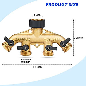 Garden Hose Splitter 4 Way Heavy Duty Brass Connector Tap Splitter (4WAY)