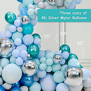 14pcs Silver Foil Balloons Mylar Balloons 22in 15in 10in Silver Balloons Different Sizes Large Metallic Silver Balloons Chrome Balloons Decor| 360 Degree 4d Round Helium Balloons Silver Balloon