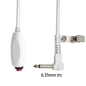 Poyiccot Push Button Cord Cable for Nurse Station, Nurse Call Cord 6.35mm 1/4" Phone Plug Cable with Bed Sheet Clip for Nurse Station Universal Replacement Call Cord, 9.8feet/3m