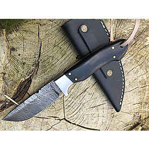 Perkin Damascus Steel Hunting Knife Bushcraft Camping Outdoor- SK1100