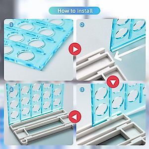 Annhua Test Tube Rack Plastic for 18 mm Tubes Holder Tray, Holds 50, Lab Tube Holder Rack Tube Stand for Sicence Laboratory, Classroom and Home Use - Detachable, Rack Only