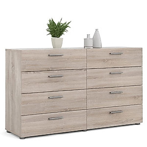 Home Square 3 Piece Bedroom Set with 8 Drawer Dresser and Two 2 Drawer Nightstand in Truffle