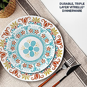 Corelle Terracotta Dreams Dinnerware Set for 6, 18 Pieces | Dinner Plates, Appetizer Plates, and 18 Oz Bowls | Dishwasher, Microwave, and Freezer Safe | Proudly Made in the USA
