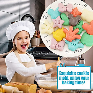 8 pcs Mouse Cookie Stamp, Cartoon Stamped Embossed Cookie Cutter Molds, Children's Baking Set, for Cookie Baking Supplies, Kids Birthday Party