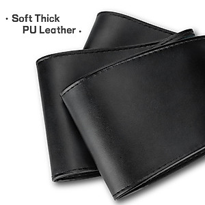 macoking Thick Black Wide Obi Belts for Women Faux Leather Corset with Lace Up Wrap Style S