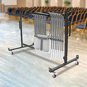 Heavy-Duty Folding Table Cart - Adjustable Support Bar, Large Capacity, Easy Mobility with Brakes - Sturdy Q235 Steel Construction, Fits 42 Folding Tables