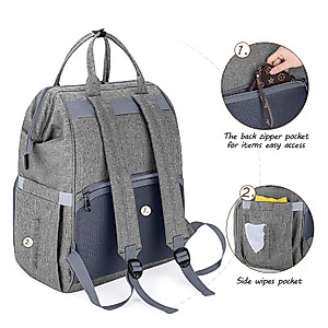 CURMIO Breast Pump Bag Backpack Compatible for Spectra S1, S2, Medela, Pumping Tote with Compartment for Cooler Bag, with Padded Laptop Sleeve for Working Moms, Gray