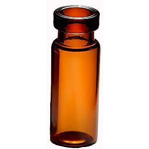 JG Finneran 32011L-1232A Borosilicate Glass Big Mouth Crimp Top Vials, 2ml Capacity, 12mm Diameter, 32mm Height, 11mm Crimp, Amber (Case of 1000)