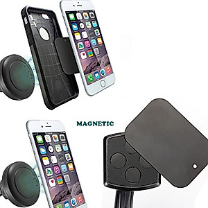Premium Quality Magnetic Car Mount AC Air Vent Holder for iPhone 7 6 6S, Plus, SE, 5S 5C 5 4S (All Carriers Including AT&T, T-Mobile, Sprint, Verizon, Straight Talk, Unlocked)