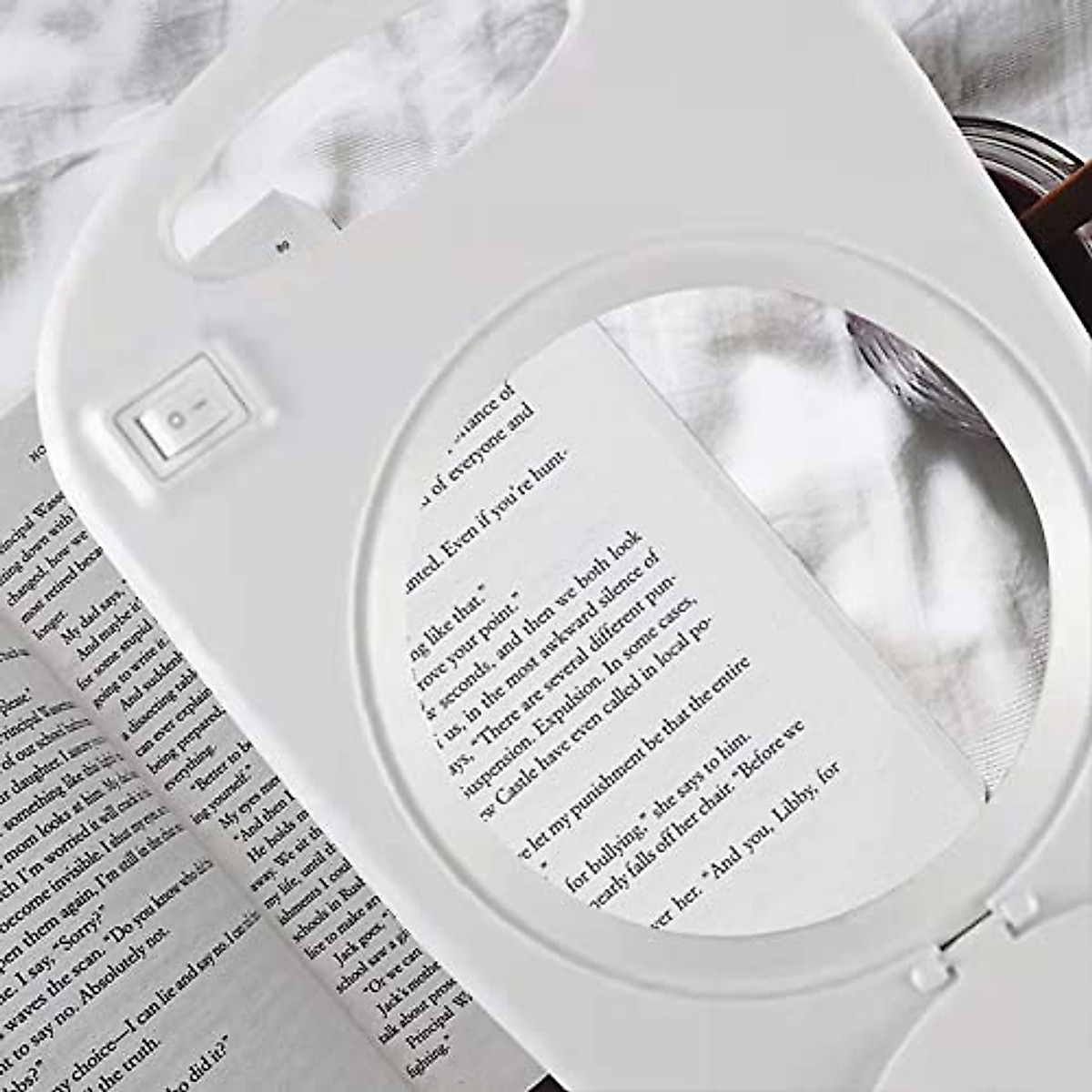 UMPOOL 2 in 1 Magnifying Floor Lamp 5X & Bright LED Floor Lamp Hand Free with Adjustable Gooseneck - Magnifier Daylight Work Light for Reading, Repair, Crafts, Sewing etc.(White)