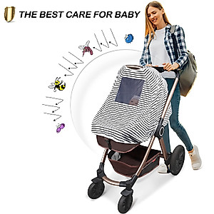 Baby Nursing Cover & Nursing Poncho - Multi Use Cover for Baby Car Seat Canopy, Shopping Cart Cover, Stroller Cover, 360° Full Privacy Breastfeeding Coverage, Baby Shower Gifts for Boy&Girl