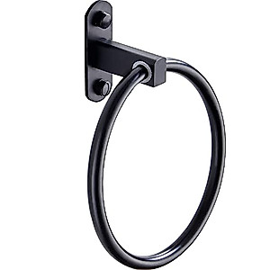 VEMMIO Towel Ring Black Hand Towel Rings Holder Aluminum Round Bar Washroom Wall Mounted Bath Hanger Rack Shelf Bathroom Accessories