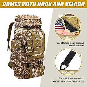 75 liters camping trekking military tactical backpack travel backpack hunting backpack (classic desert)